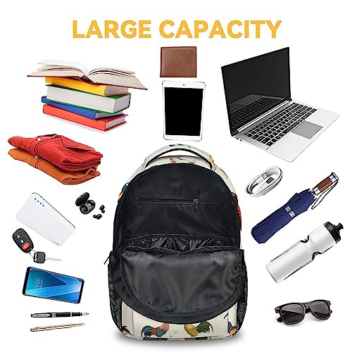 COOPASIA Chicken Backpack, 16 Inch Animal Theme Bookbag with Adjustable Straps, Durable, Lightweight, Large Capacity, School Backpack for Kids Girls Boys