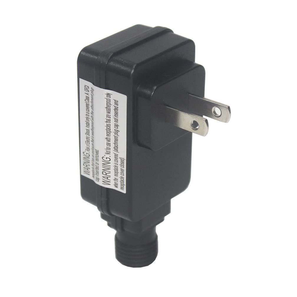 LED Transformer 12V 1000mA LED Controller Class 2 Power Supply, IP44 Rainproof Low Voltage Transformer US Plug for Christmas Light, Holiday Inflatable, String Light (-/+ Pin Connector)