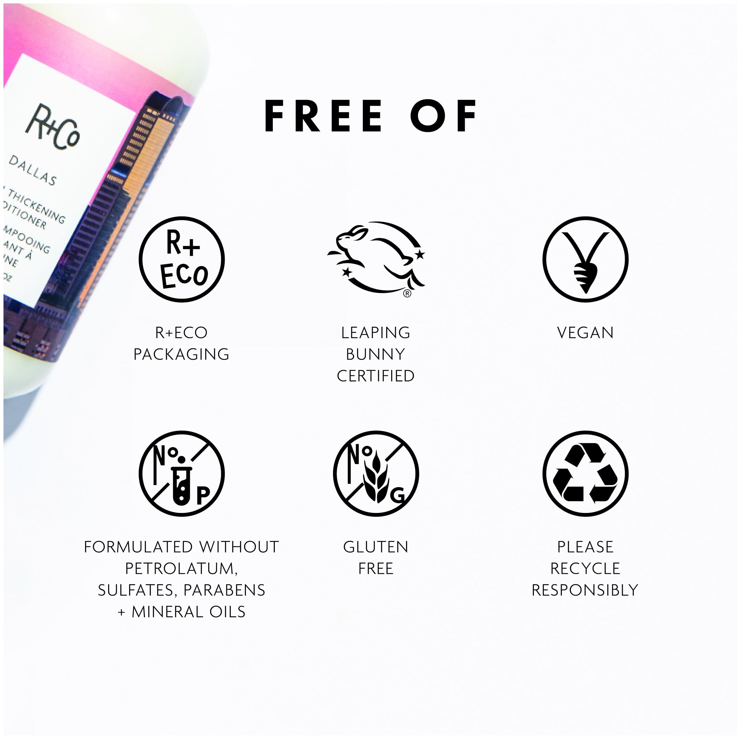R+Co Dallas Biotin Thickening Conditioner | Weightless Hydration, Strengthens + Enhances Shine | Vegan + Cruelty-Free | 8.5 Oz