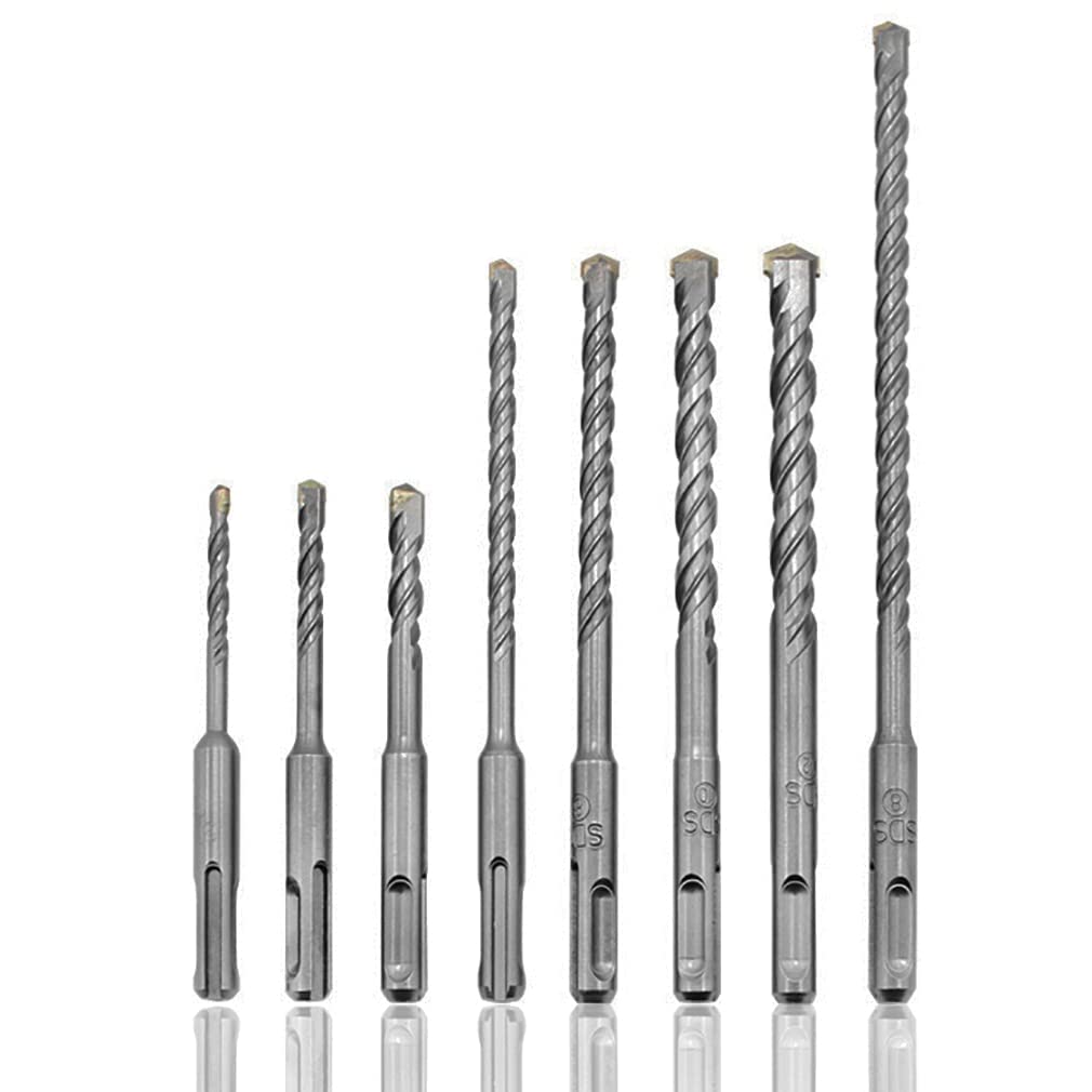 Baorder SDS-Plus Hammer Drill Bit Set,8Pcs Carbide-Tipped Masonry Drill Bits for Concrete,Stone,Brick and Similar Materials (Accessories for Rotary Hammers)