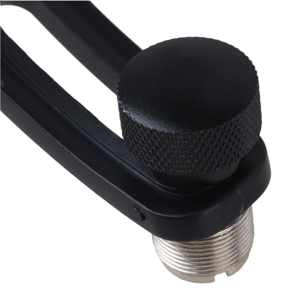 iayokocc Shockproof Drum Rim Microphone Clip, Microphone Shockproof Clip for Microphone Clamps Holder with Groove Gear(Black)