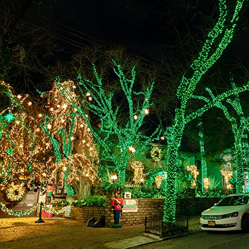 Dazzle Bright Fairy Lights Battery Operated, 2 Pack 20 FT 60 LED Silver Wire Waterproof Battery String Lights, Christmas St. Patrick's Day Decorations for Indoor Outdoor Bedroom Yard Decor, Green