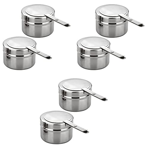DOITOOL 6Pack Stainless Steel Fuel Holders, Chafing Fuel Holders with Cover, Fuel Holder for Chafing Dish, and Buffet, Barbecue, Party Supplies