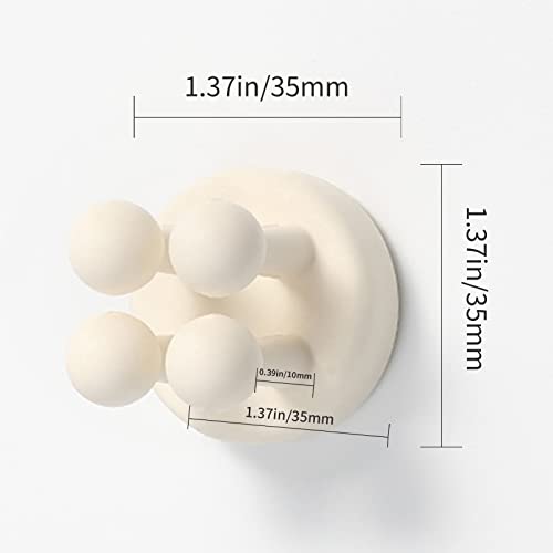 HANLIAN Adhesive Silicone Stick on Hooks, Multi-purpose Damage Free Hanging Hooks, Razor Holder for Shower Wall, Shower Hooks for Loofah Waterproof, Wide Use for Kitchen Bathroom Home Office (Style B)