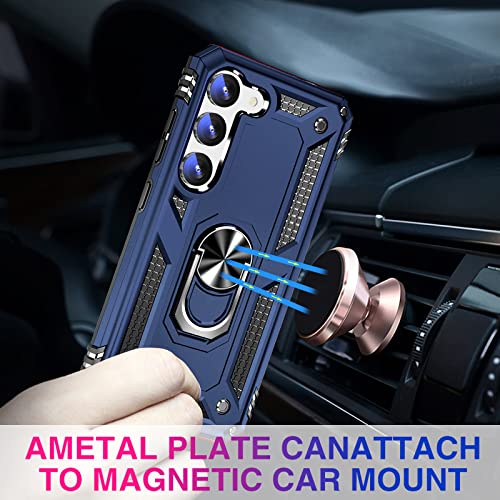 Cases for Samsung Galaxy S23 5G Case with Screen Protector [Military Grade Drop] Heavy Duty Silicone Rugged Shockproof Protective Cover for Samsung Galaxy S23 5G Phone Case with Ring Kickstand Hard