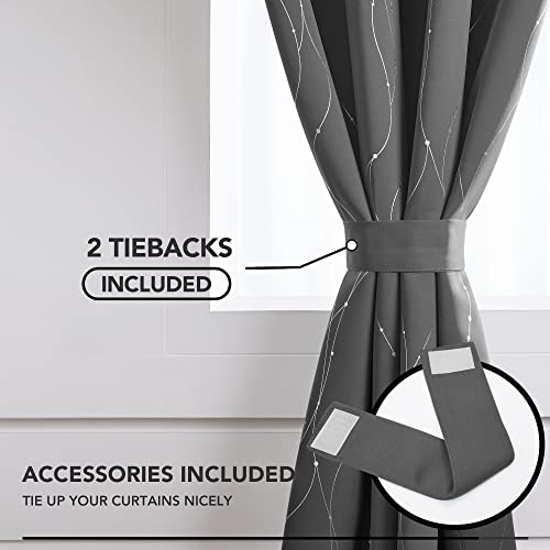 Deconovo Blackout Curtains for Bedroom 84 Inches Long, Black Out Curtains for Bedroom Windows, Thermal Insulated Curtain Drapes Grey (52W x 84L Inch, Grey, 2 Panels)
