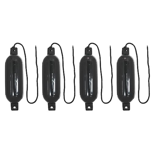 Extreme Max 3006.7384 BoatTector Inflatable Fender Value 4-Pack - 6.5" x 22", Black