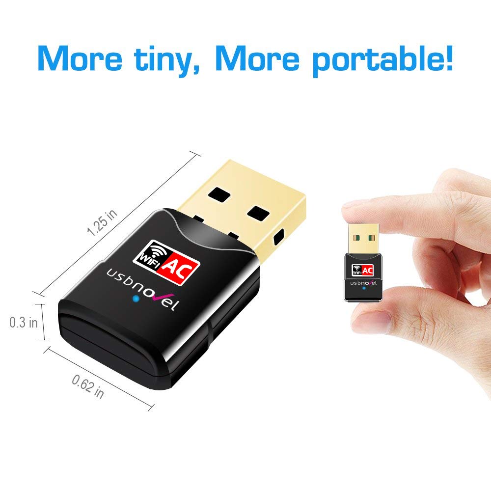 USB WiFi Adapter for PC,600Mbps Dual Band WiFi USB 802.11AC WiFi Adapter for PC Desktop Laptop,2.4GHz,5GHz USB WiFi Dongle Wireless Network Card Adapter Support Windows10/8/7/XP,Mac OS 10.9-10.15