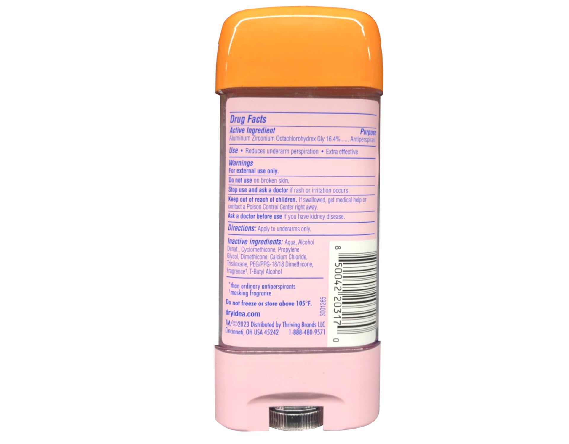 Dry Idea AdvancedDry Unscented Antiperspirant & Deodorant Clear Gel 3.0FL OZ (Pack of 3)