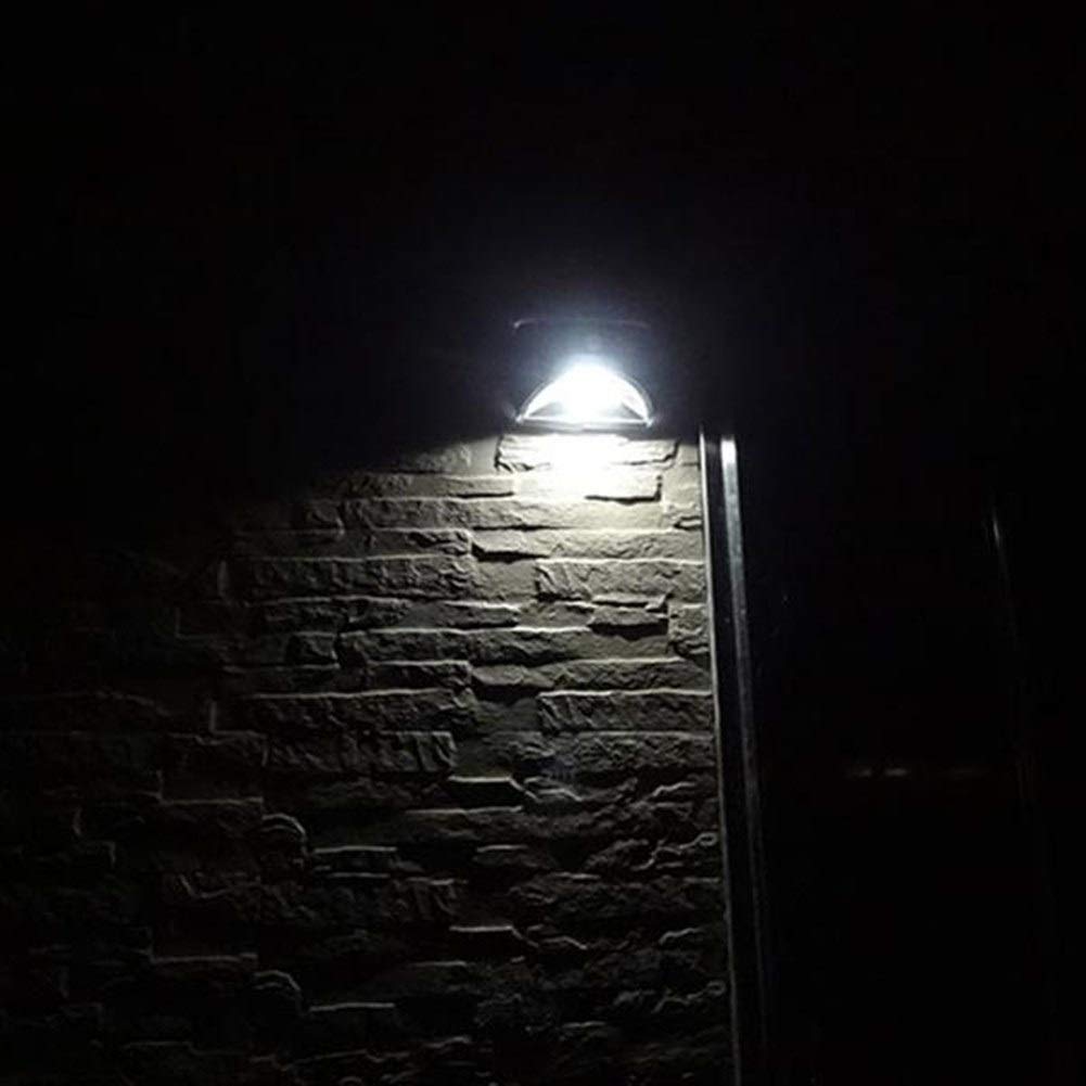JF-XUAN Outdoor Light Outdoor Lighting Solar Powered 4 LED PIR Motion Sensor Stainless Steel Wall Light for Outdoor Garden Home