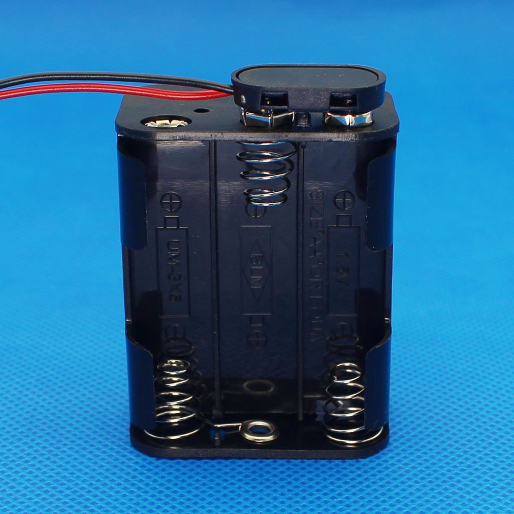 Raogoodcx 4Set 6 x AA Thicken Battery Holder and T Type Wired Battery Clip Standard Snap Connector