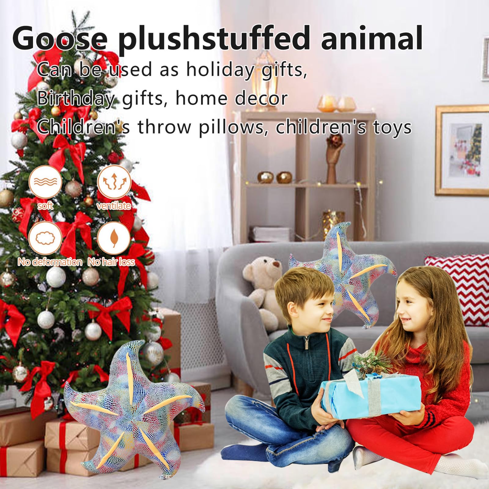 CHELEI2019 7.9" Star Shaped Pillow Plush Simulation Stuffed Starfish Sea Creature Toy Gift,Blue