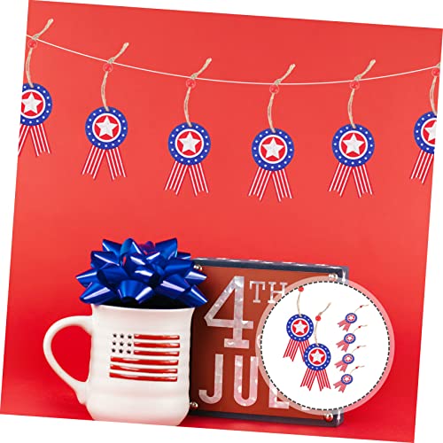 Hanging Wall Decor Outdoor Decor 6pcs Independence Day Pendant Medal at Home Wooden Front Door Decor