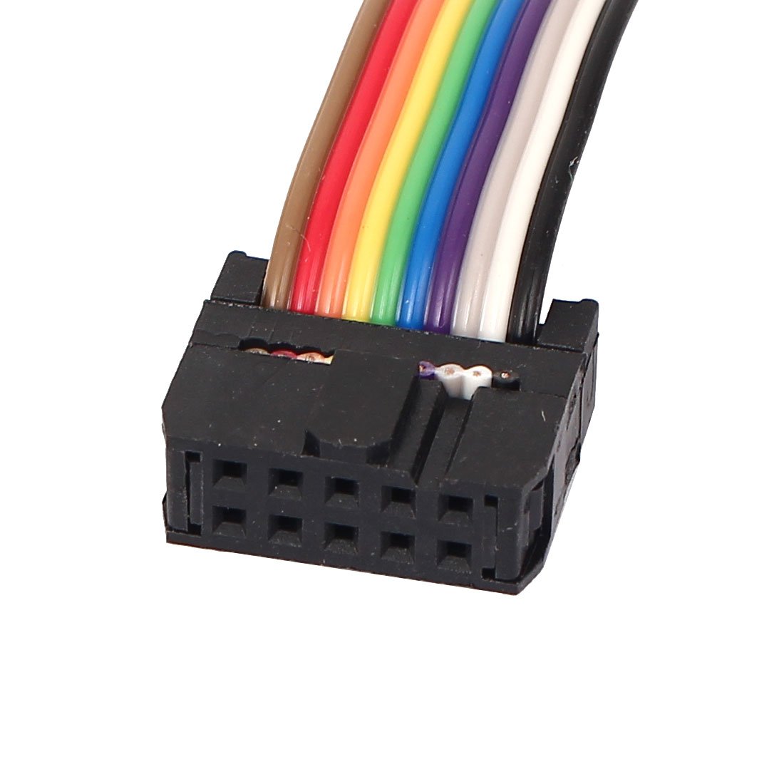 uxcell Connector IDC Flat Rainbow Color Ribbon Cable, F/F, 50 cm, 10 Pin, 10 Way for DIY, 2 Pieces