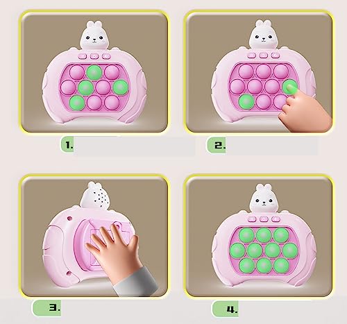 Fast Push Game, Pocket Game for Kids, Cool Pocket Game Kids, Pocket Game Console for Kids, Mini Portable, USB Rechargeable (Rabbit)