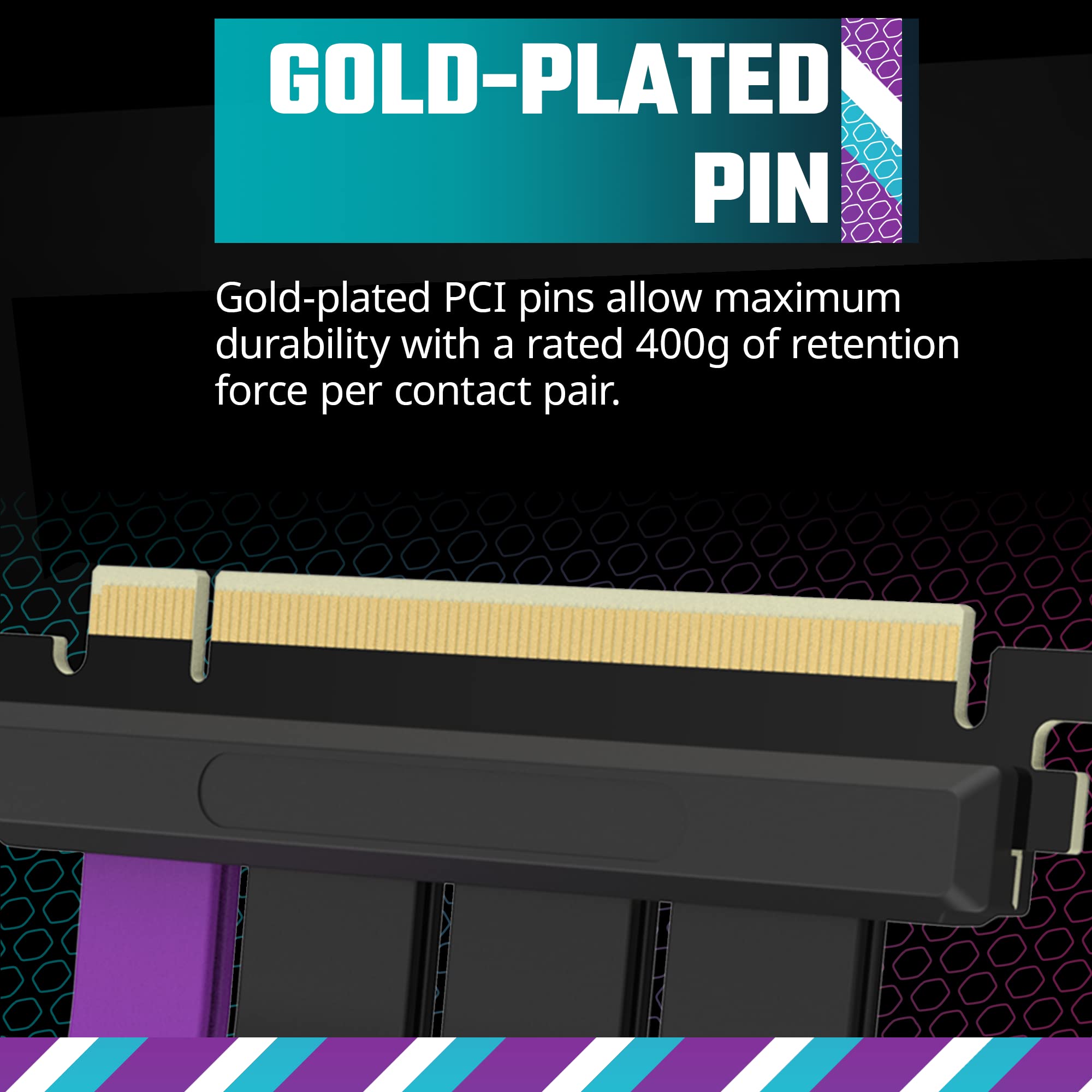 Cooler Master MasterAccessory Riser Cable PCIe 4.0 x16 200mm Black, PCIe 4.0 Compatible, EMI Shielded 30 AWG, Protective ABS Casing for Graphics Card (MCA-U000C-KPCI40-200)