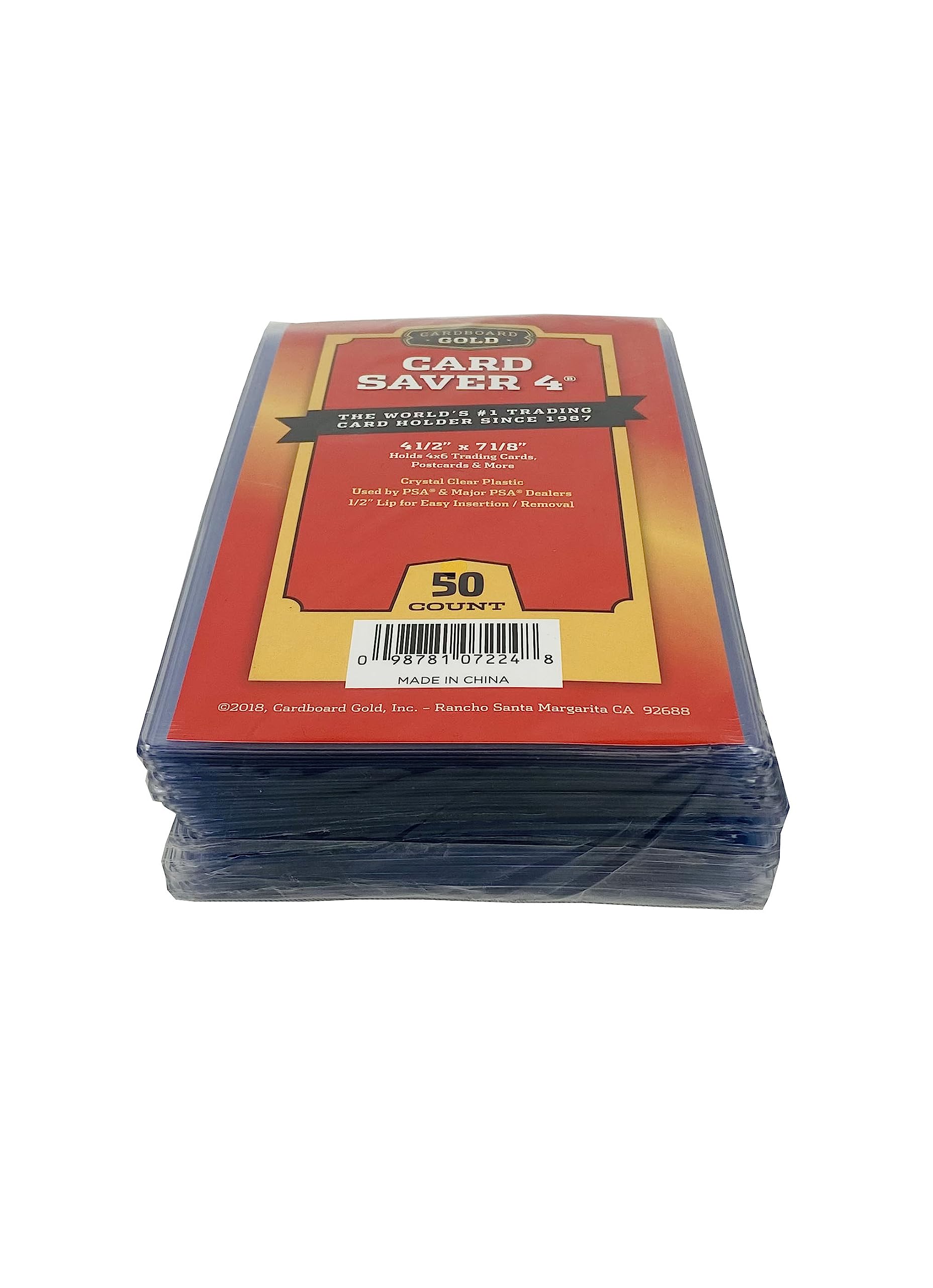 Card Saver 50 Cardboard Gold 4 Semi-Rigid Card Holders