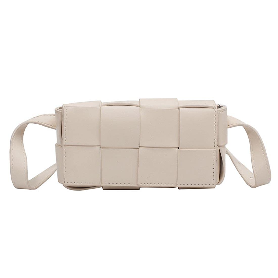 Leiona Women's Woven Shoulder Bag Fashion Messenger Bag Small Square Bag Solid Color Shoulder Bag