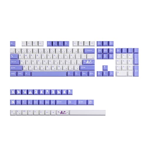 EPOMAKER Bunny 134 Keys Cherry Profile PBT Dye Sublimation Keycaps Set for Mechanical Gaming Keyboard, Compatible with Cherry Gateron Kailh Otemu MX Structure