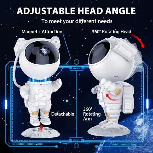 AUKYO Astronaut Galaxy Projector - Star Projector, Remote Control Spaceman Night Light with Timer, for Gaming Room, Gift for Kids Adults for Bedroom, Christmas, Birthdays, Valentine's Day