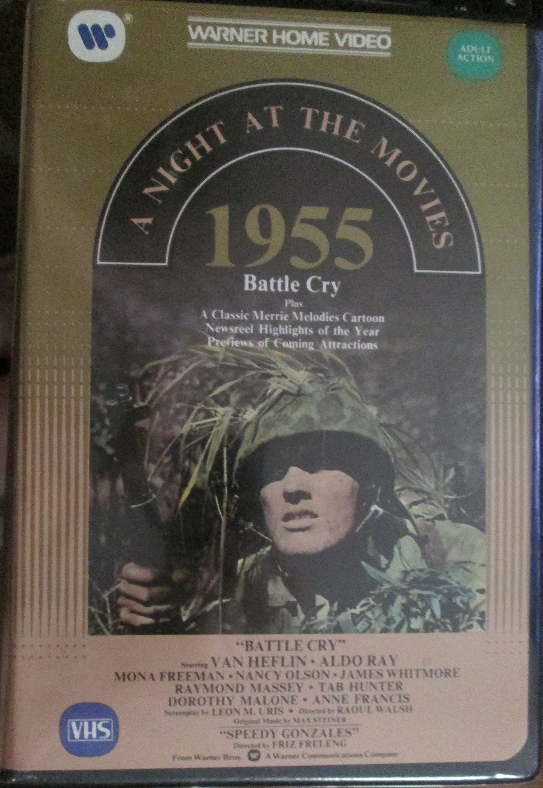 Warner Home Video - A Night at the Movies 1955 - Battle Cry Plus Merrie Melodies/Newsreel/Previews (VHS Video) (2 Tape Set) 1984