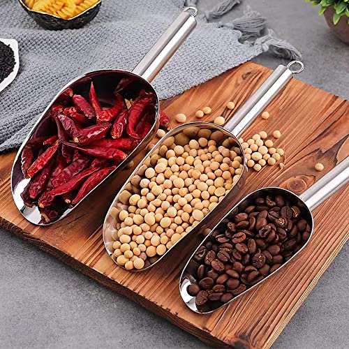 Metal Ice Scoop 5 Oz,Small Stainless Steel Ice scooper for Ice Maker Ice Bucket Kitchen Freezer Bar Party Wedding Pet Dog Food, Small ice scoop For Multi Purpose Use Dishwasher Safe