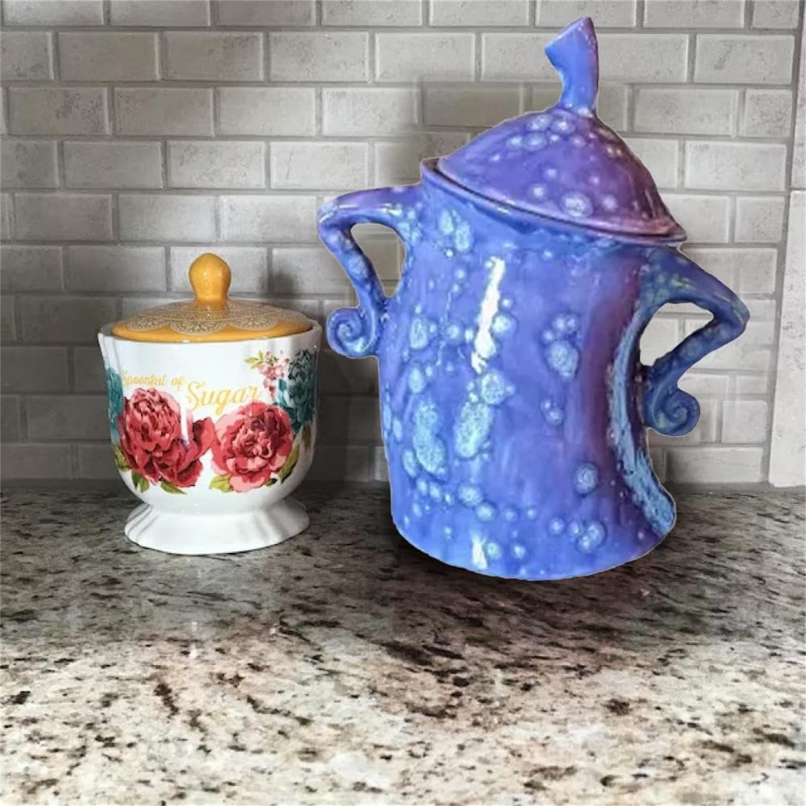 AUWIRUG Canister with Attitude,Fun Sassy Airtight Ceramic Kitchen Storage Canisters,Perfect for Coffee Tea Sugar Spices and More Food Jarsand Halloween Decorationsr (D)