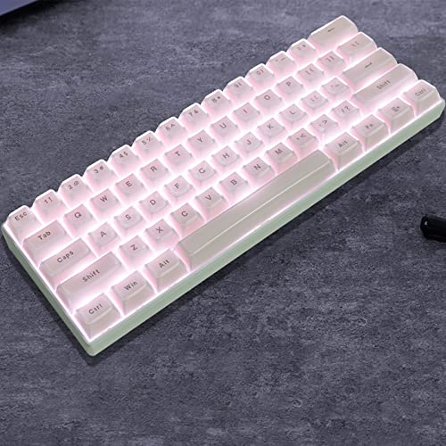 COTAIWA Crystal Keycaps,Ice Crystal Keycap,ABS Jelly Key caps Set for 61 68 104 Mechanical Gaming Keyboard OEM Profile English Layout(Pink)