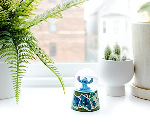 Disney Lilo & Stitch Vintage Photos Mini Light-Up Snow Globe with Swirling Glitter | 3 Inches Tall