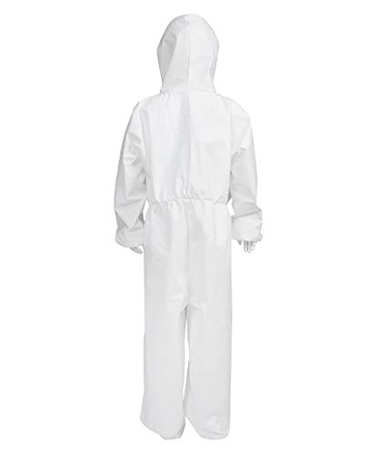 Children Disposable Protective Coverall with Elastic Wrists, Ankles and Hood, Non-Porous Anti-Dust Ventilation Suit for Kids +Protective Shoe Covers,L (130-150cm)