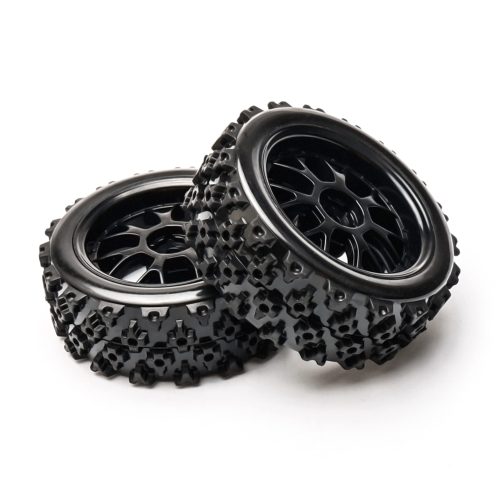 JIUWU 4 Pcs Black 1:10 Scale RC Tires Wheel Rims Crossing Rubber On Road Parts