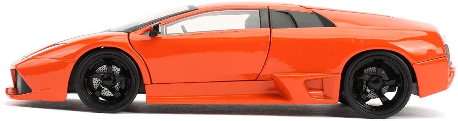 Jada Fast & Furious 1:24 Roman's Lamborghini Murcielago, Orange, Die-cast Car, Toys for Kids and Adults