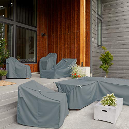 Classic Accessories Storigami Water-Resistant 100 Inch Easy Fold Patio V-Shaped Sectional Lounge Set Cover, Goat Tan, Patio Furniture Covers