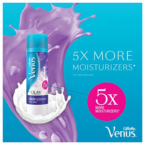 Venus Gillette with Olay UltraMoisture Women’s Shave Gel, Violet Swirl, 36 Oz, 6 Count