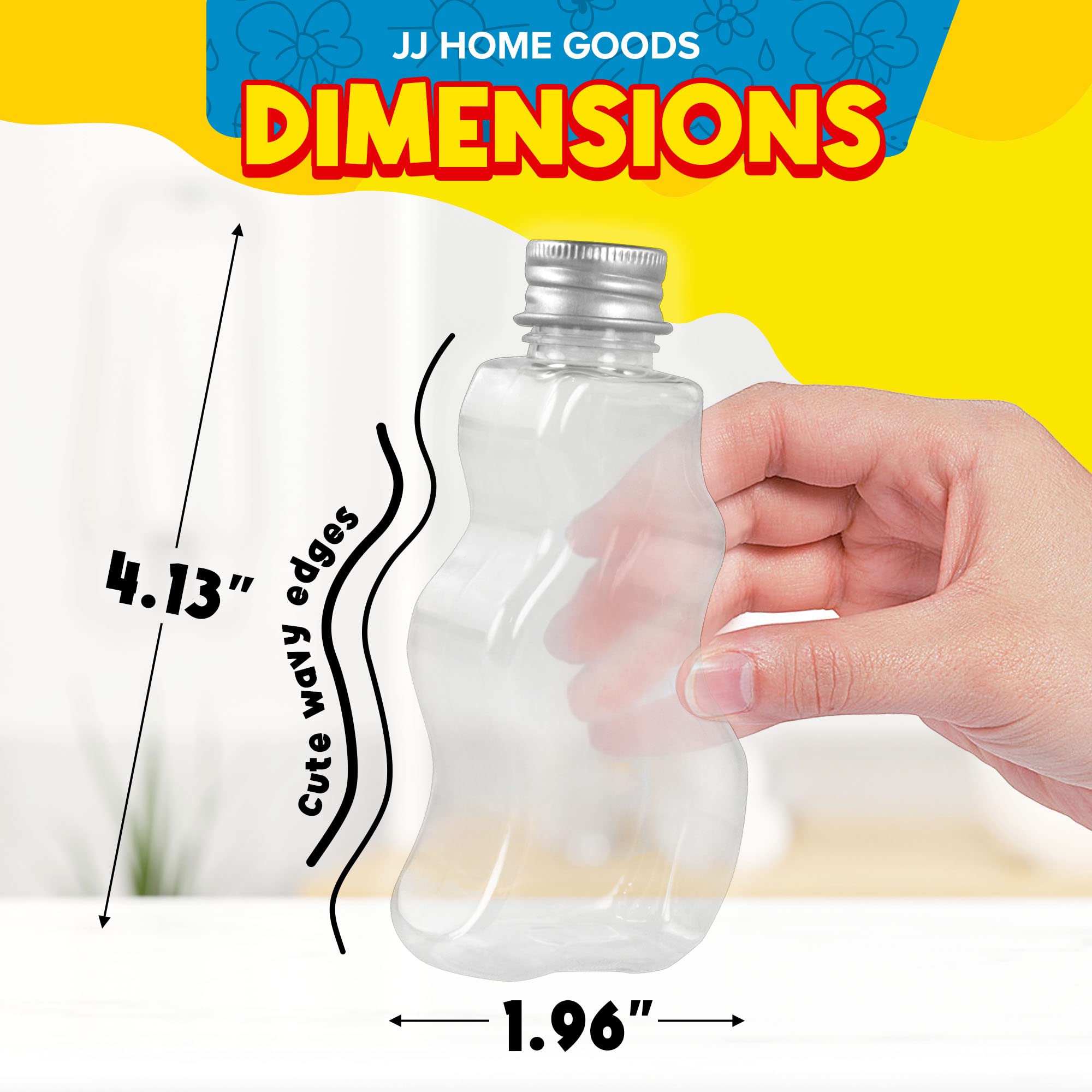 JJ CARE Sand Art Bottles [12 Wave-Shaped Sand Bottles + 6 Small & 6 Large Funnels] Plastic Sand Art Containers for Kids, Sand Art Bottles Bulk for Arts & Crafts, Sand Bottles for Sand Art Supplies