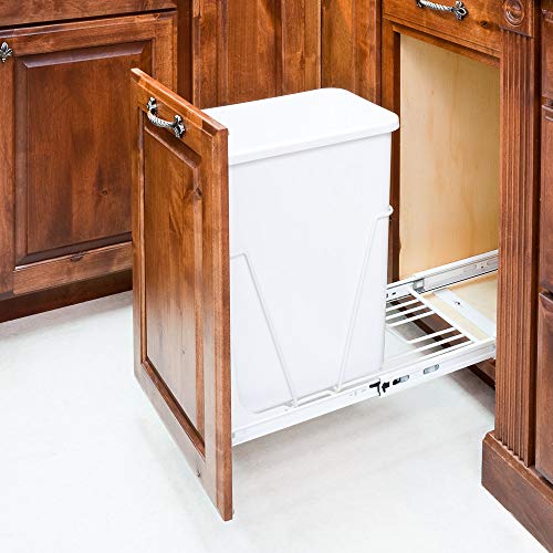 Hardware Resources CAN-EBMSW-R Single Pullout Waste Container System, White