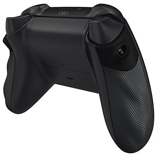 eXtremeRate Flexor Rubberized Side Rails Grips Trigger Stop Kit for Xbox Series X/S Controller, Diamond Textured Black Anti-Slip Ergonomic Trigger Stopper Handle Grips for Xbox Core Controller