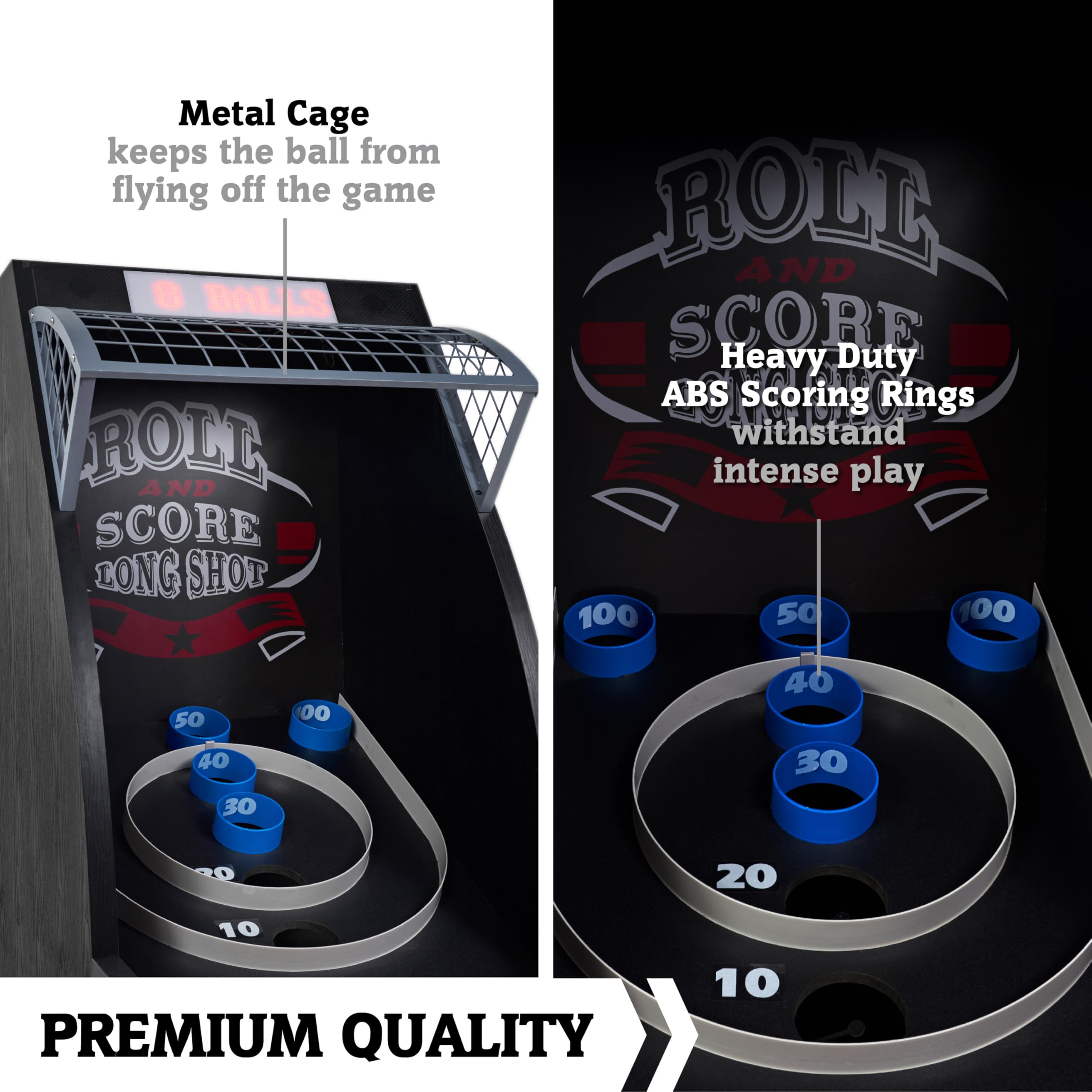 Hall of Games 130 Inch Premium Roll and Score Game, Burgundy/Black