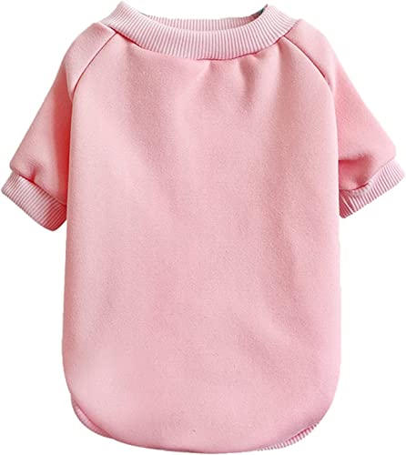 Cat Sweaters - Hairless Cat Cotton Tshirts Pet Clothes - Pullover Kitten T-Shirts with Sleeves - Cats & Small Dogs Apparel (Pink Red, Medium)