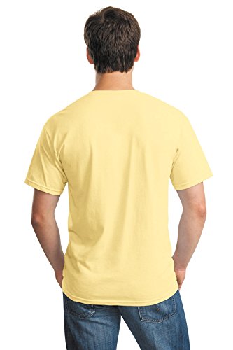 Gildan Men's Heavy Taped Neck Comfort Jersey T-Shirt, Yellow Haze, M
