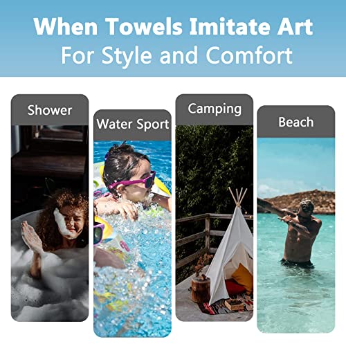 FEERNICH Microfiber Beach Towels 2 Packs, Oversized Quick Super Absorbent Towels for Adults, (72" x 36") Lightweight Thin Towels for Swimming Beach Camping