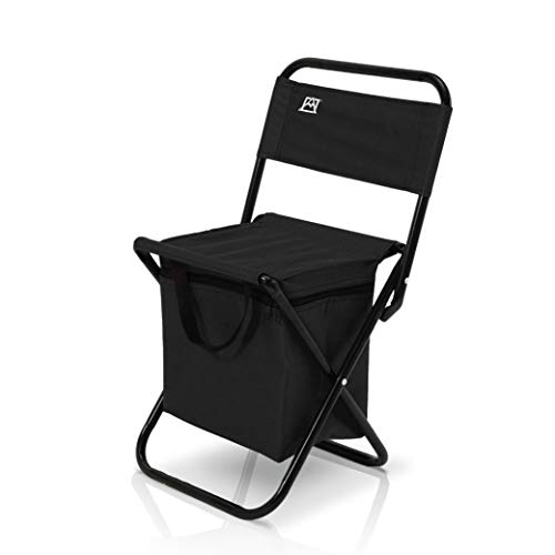 Avalanche Folding Chair with Built-in Cooler - Foldable, Small, Portable for Travel, Outdoor, Camping, Beach with 24 Can Capacity Cooling Bag (Black)