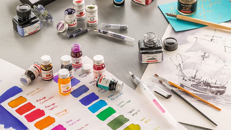 J. Herbin Fountain Pen Ink - 1 tin of 6 cartridges - Perle Noire