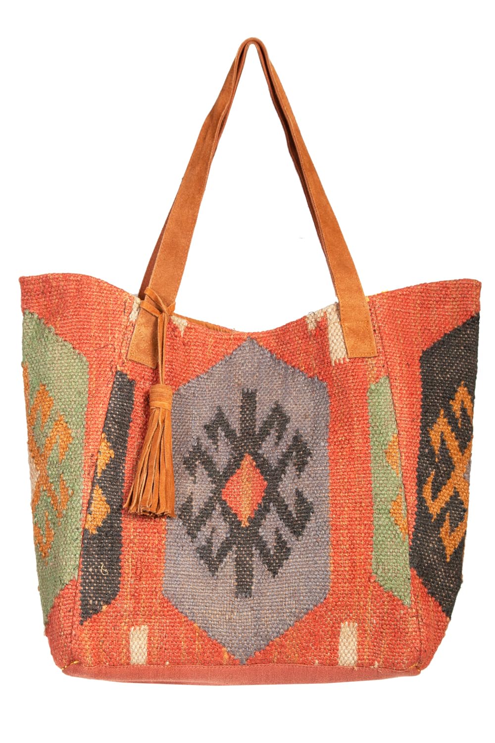Scully Women's Woven Suede Trim Handbag - B309 One Size