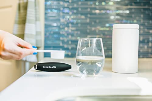DeepSeaFit Hand Blender & Mixer for Pre-Workout, Protein, Formula, Powder Supplements, Coffee Art, Mixer Stick, Hand Mixer Electric, Milk Frother Batteries Included, Veteran Owned & Operated (Black)