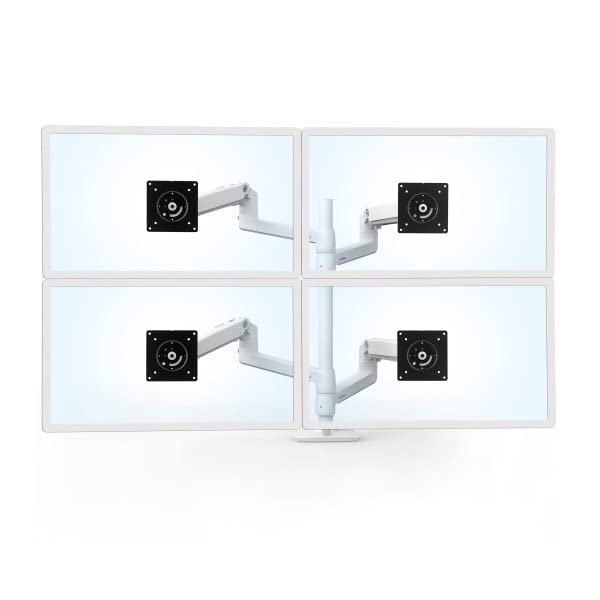 Ergotron β LX Quad Monitor Arm, VESA Desk Mount β for 4 Monitors Up to 40 Inches, 7 to 11 lbs Each β White