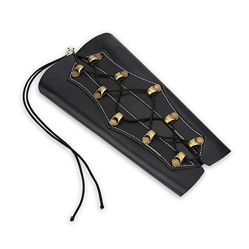 Archery Arm Guards PU Leather Archery Arm Guard Shooting Gear with Adjustable Straps for Bow Hunting Shooting (Black)