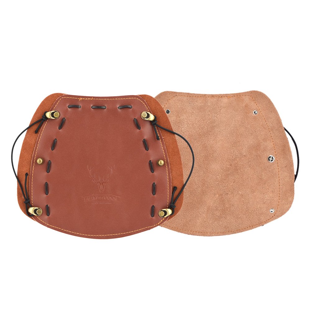 Archery Arm Guards, Adjustable Leather Arm Guard Bow Hand Shooting Glove Suede Archery Armband Forearm Guard Arm Guards Protection for Target Hunting Shooting Bow