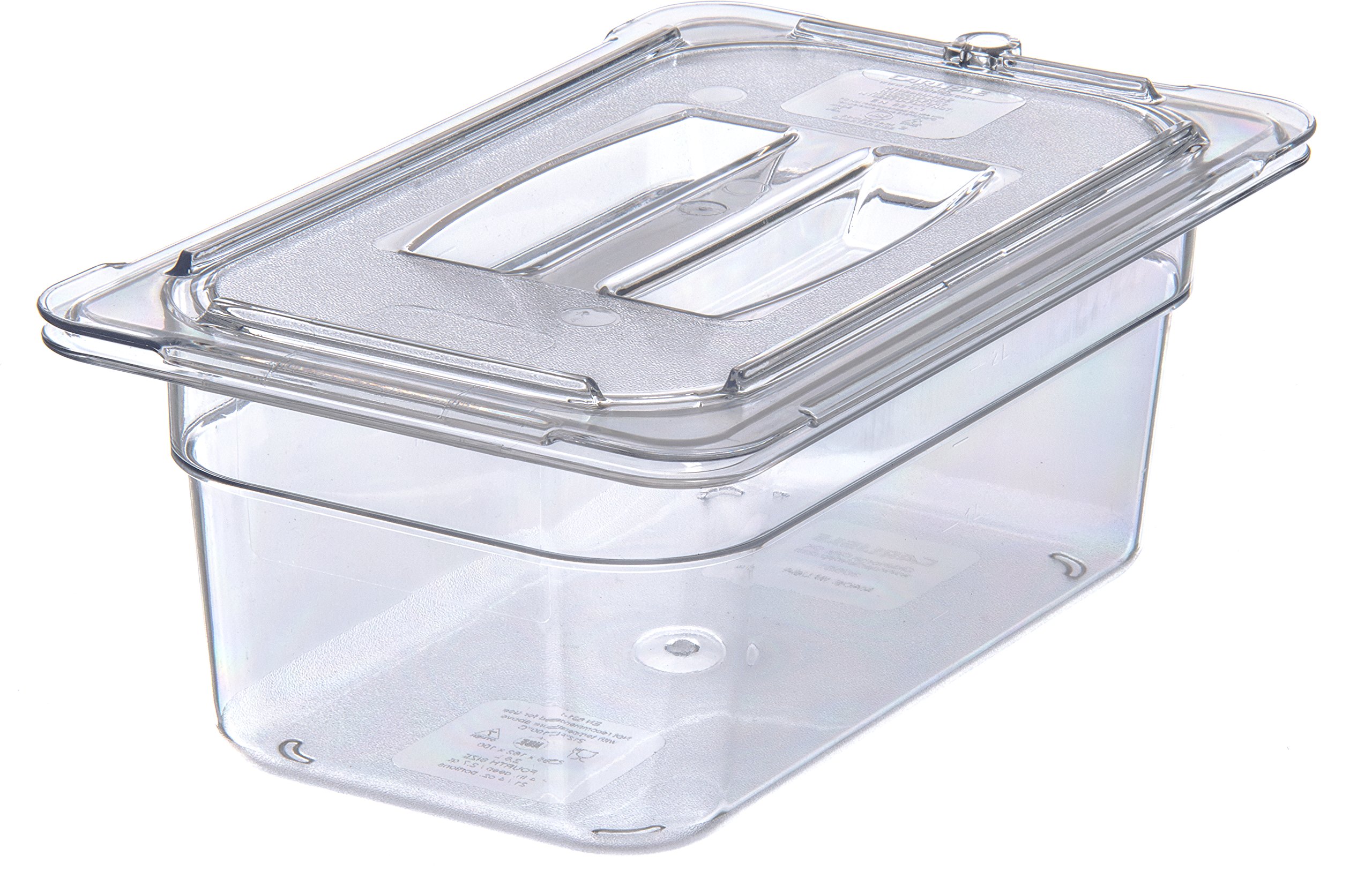 Carlisle FoodService Products CFS 10290U07 Clear 10.38 x 6.38 x 0.88" TopNotch Universal Handled Lid, One-Fourth Size (Case of 6)