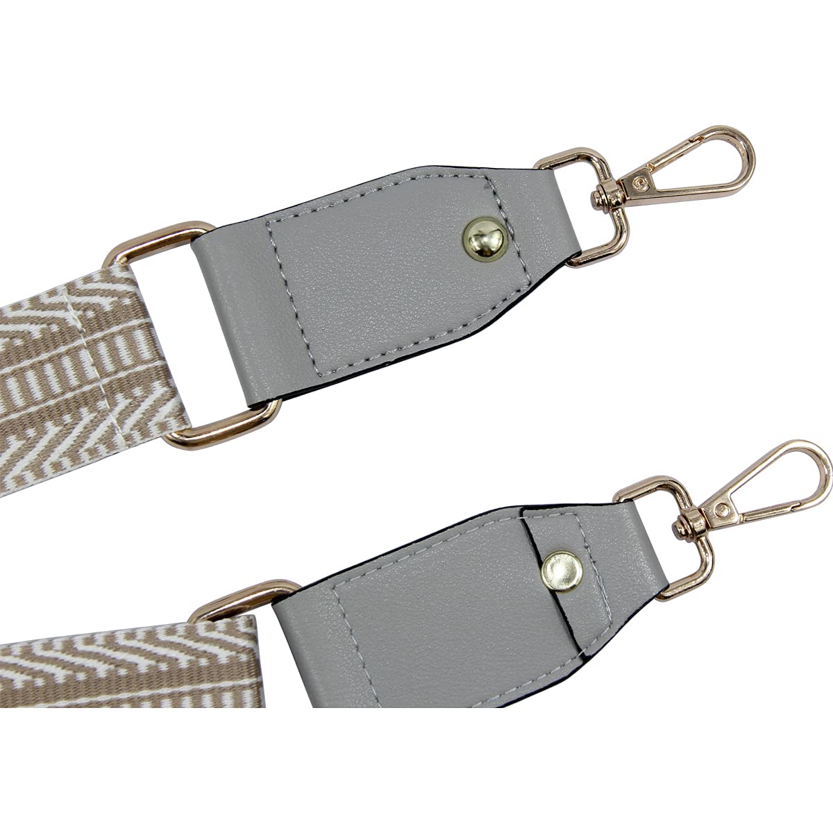 Duwi Wide Purse Strap Jacquard Guitar Style Strap Multicolor Canvas Adjustable Crossbody Bag Strap(Grey,brownwhite, Transverse)